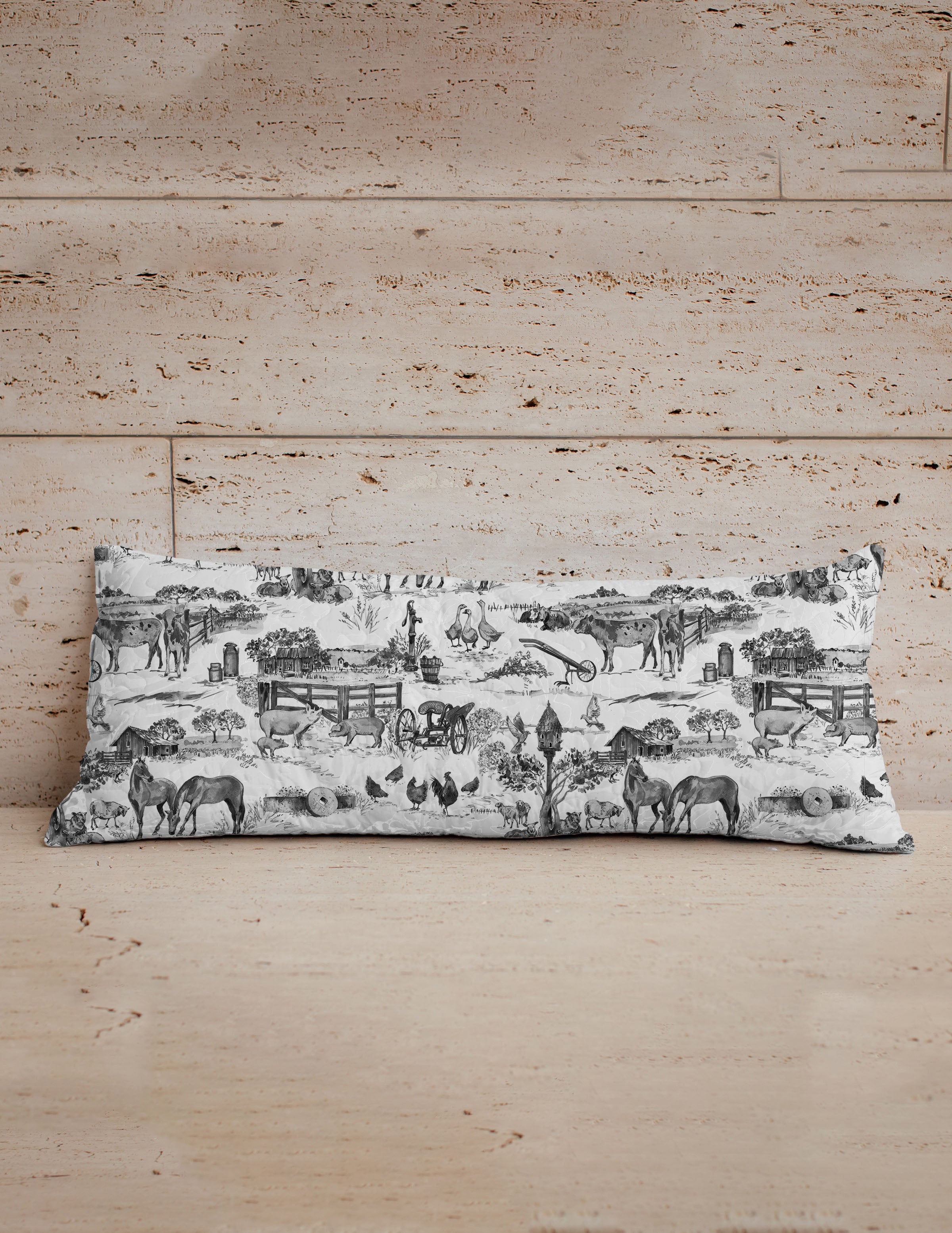 Aledo Toile Black Quilted Oblong 14" x33" Pillow – Ida Mae Home