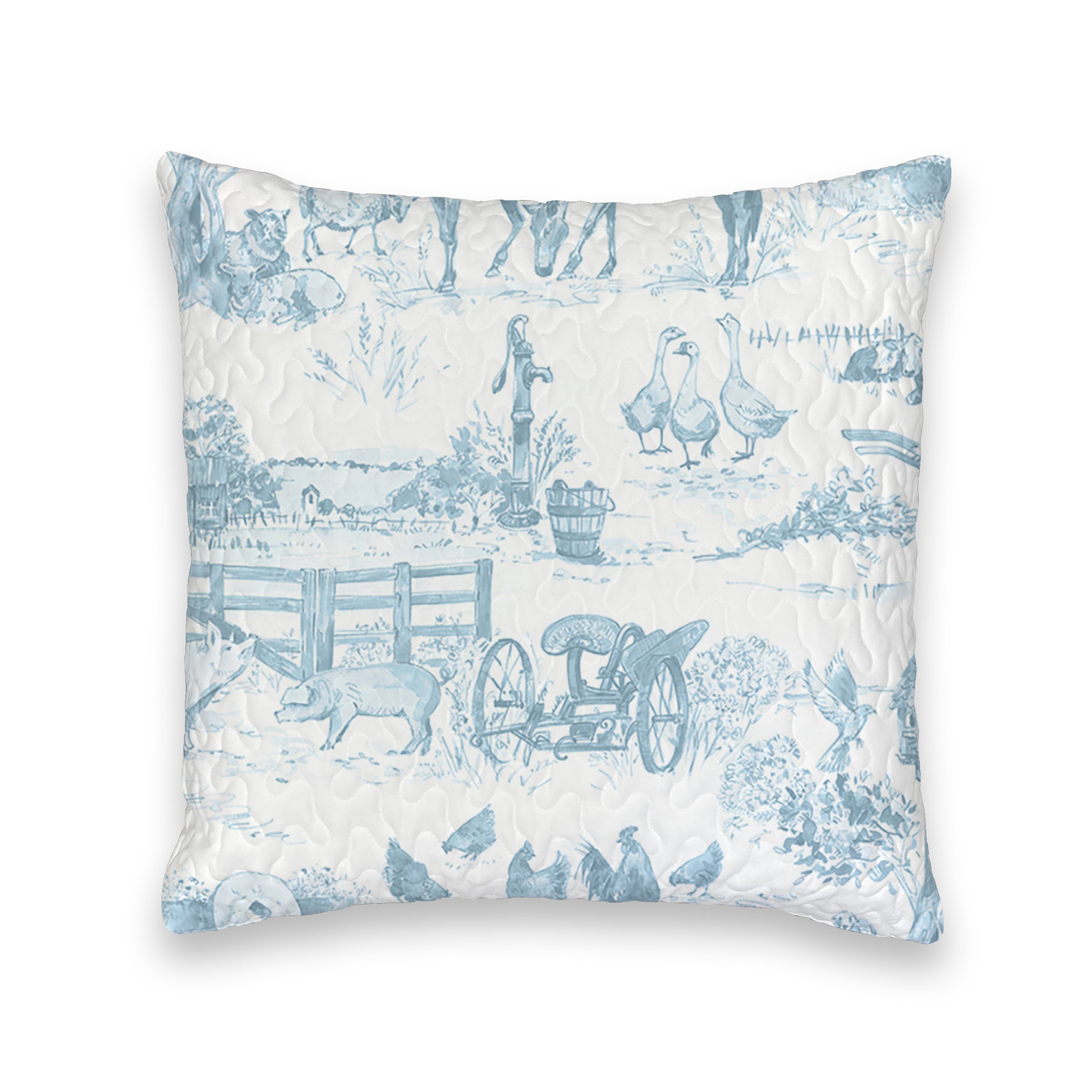 Aledo Toile Blue Quilted 20" Pillow – Ida Mae Home
