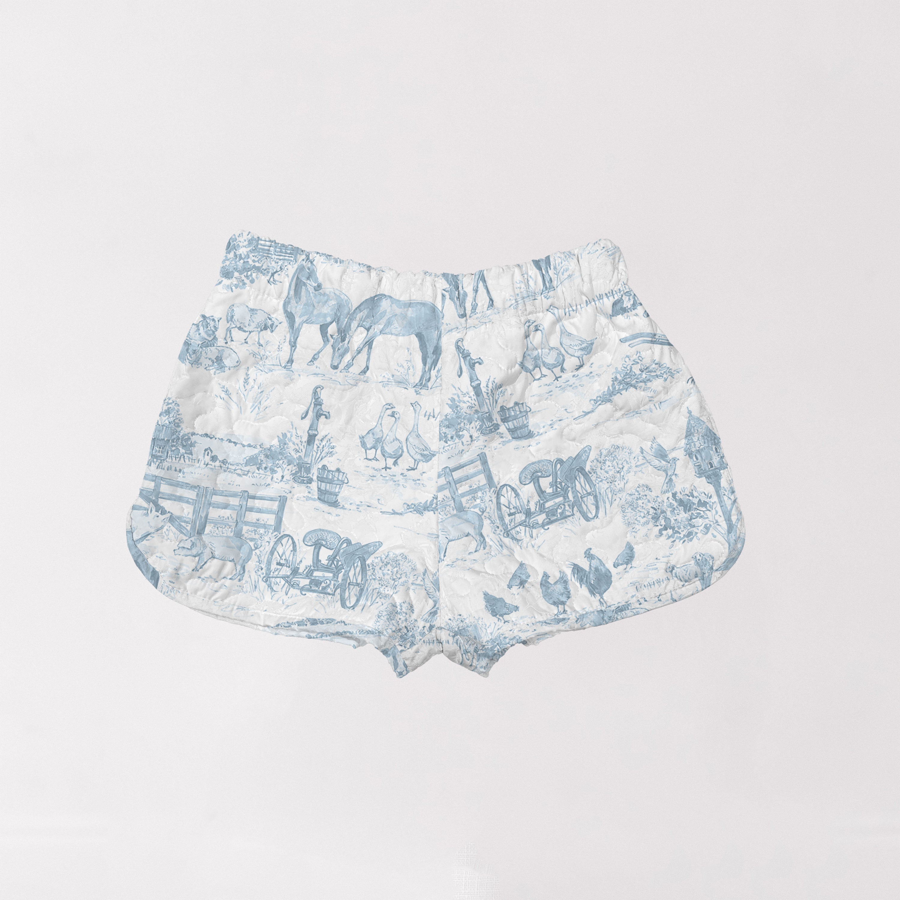 Aledo Toile Blue Quilted Scallop Shorts *Web Exclusive* – Ida Mae Home