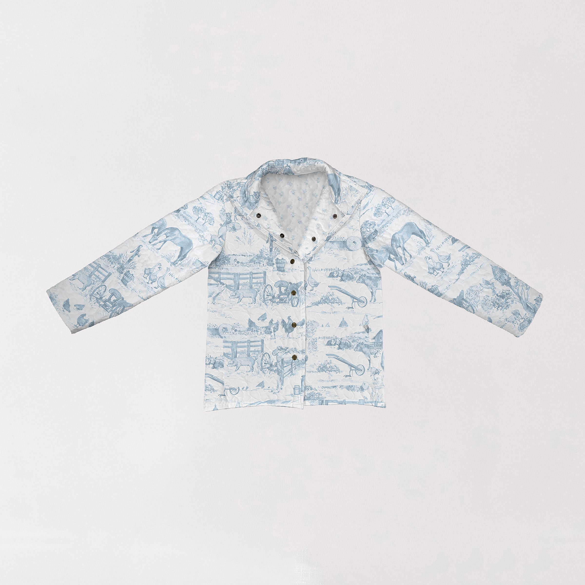 Aledo Toile Blue Quilted Snap Jacket – Ida Mae Home