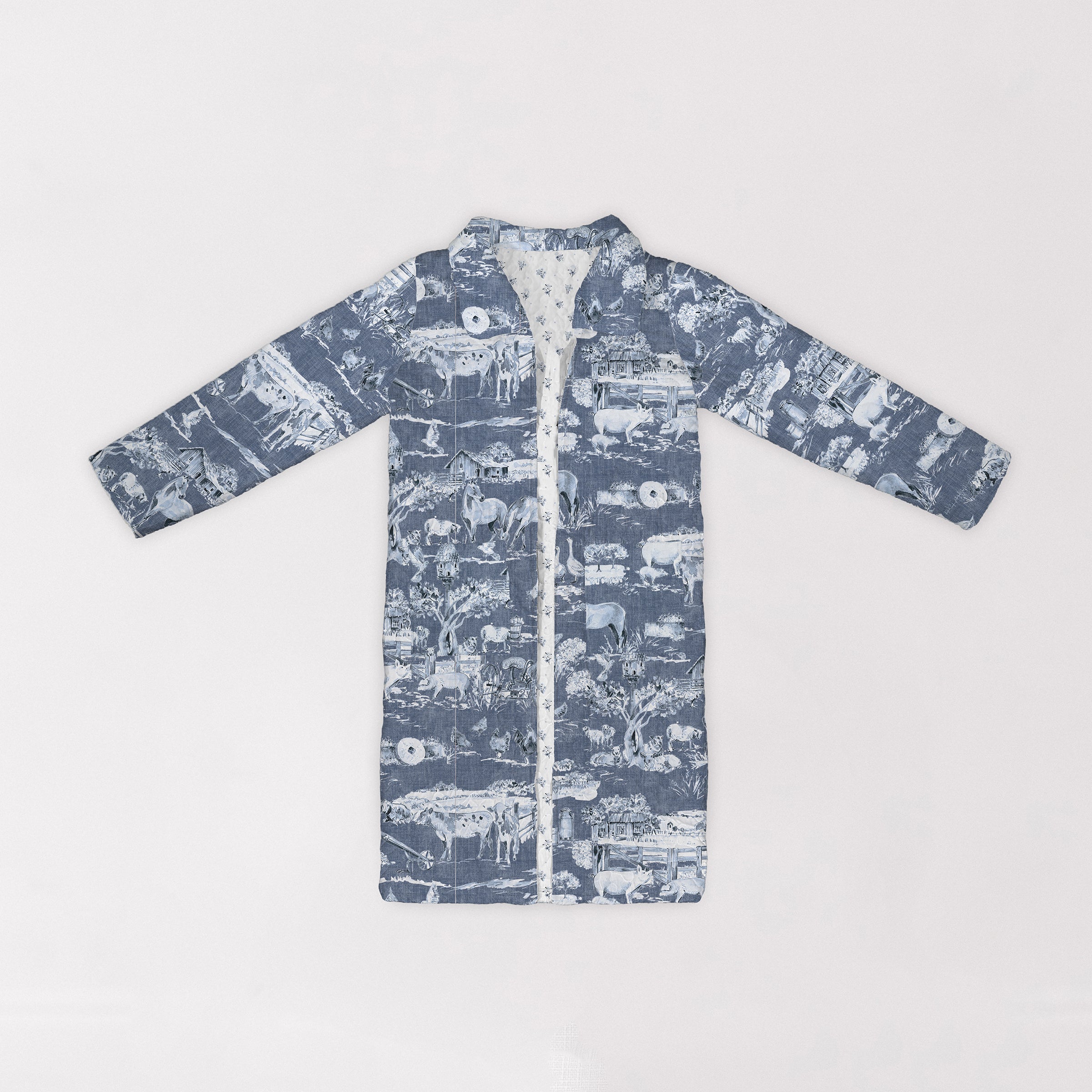 Aledo Toile Chambray Quilted Duster – Ida Mae Home