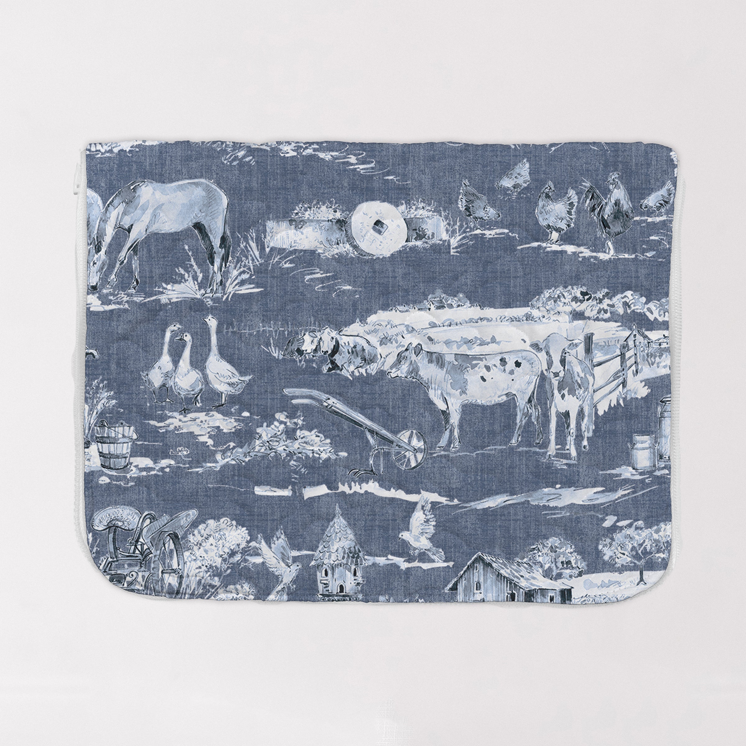 Aledo Toile Chambray Quilted Laptop Bag – Ida Mae Home