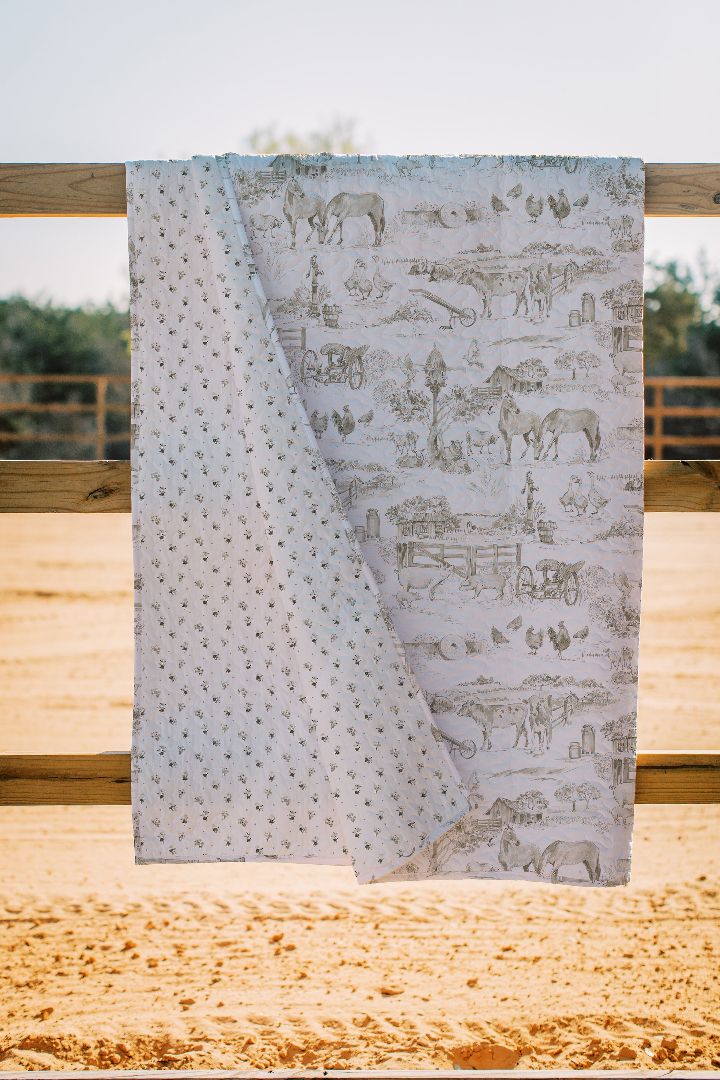 Aledo Toile Linen Quilt – Ida Mae Home