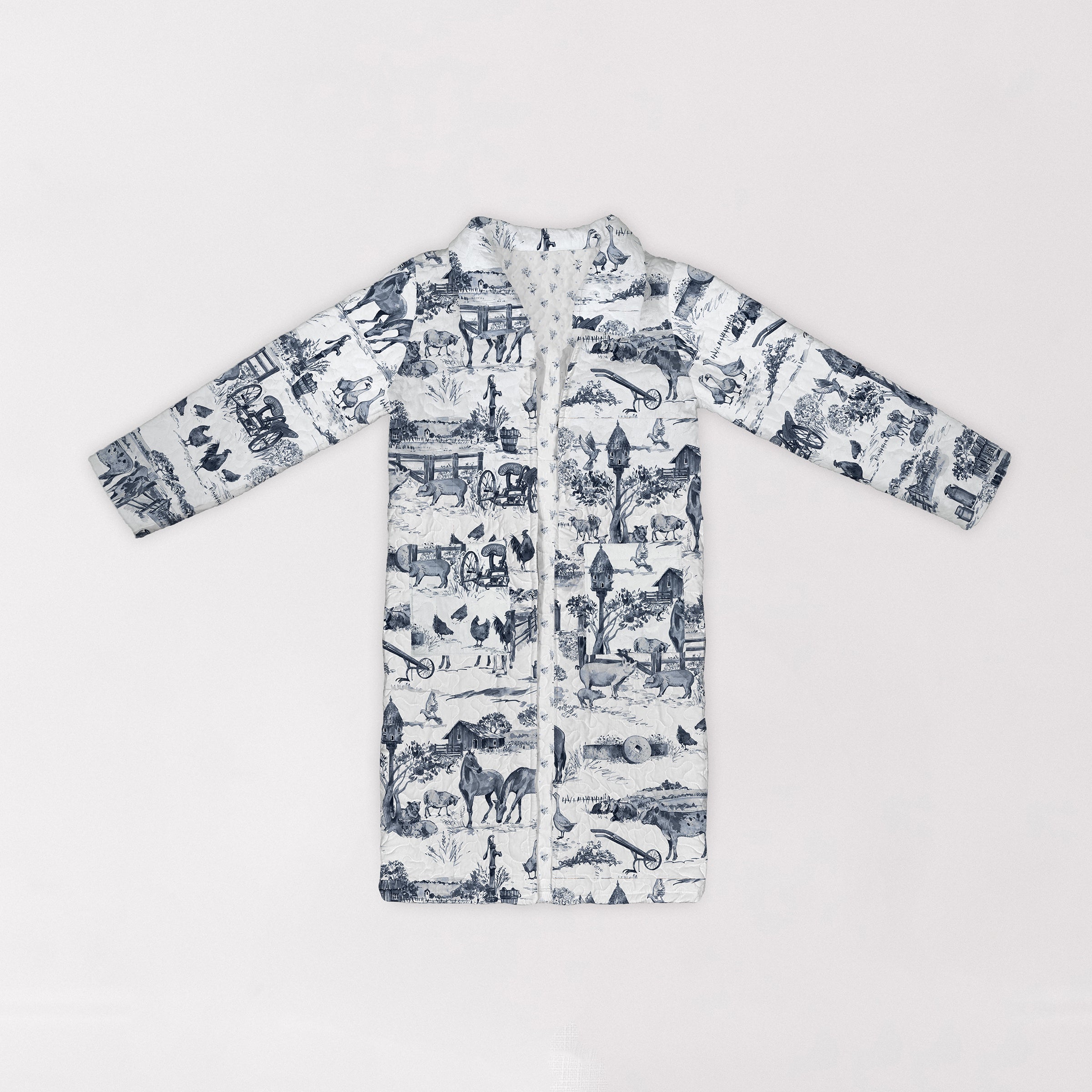 Aledo Toile Navy Quilted Duster – Ida Mae Home