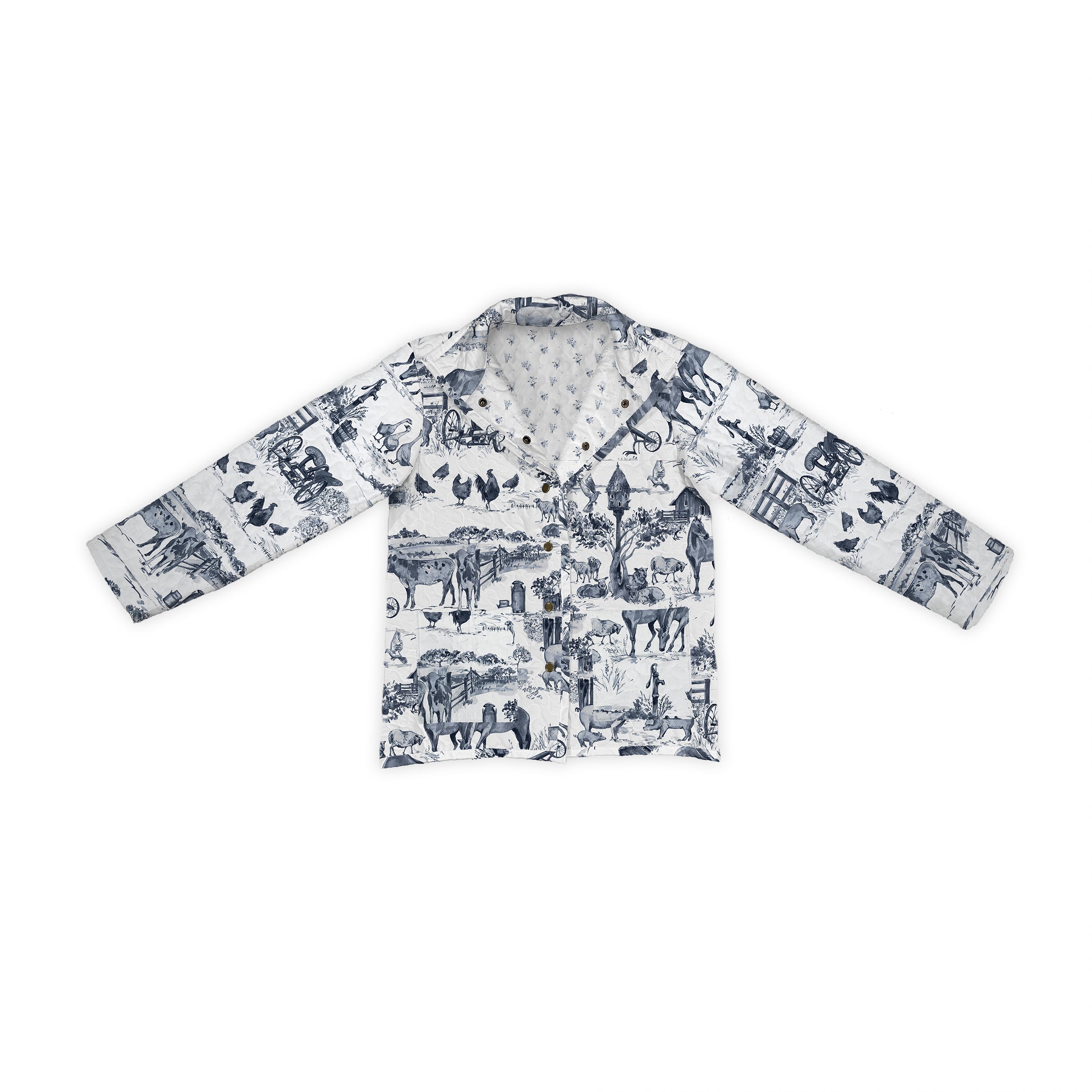 Aledo Toile Navy Quilted Snap Jacket – Ida Mae Home