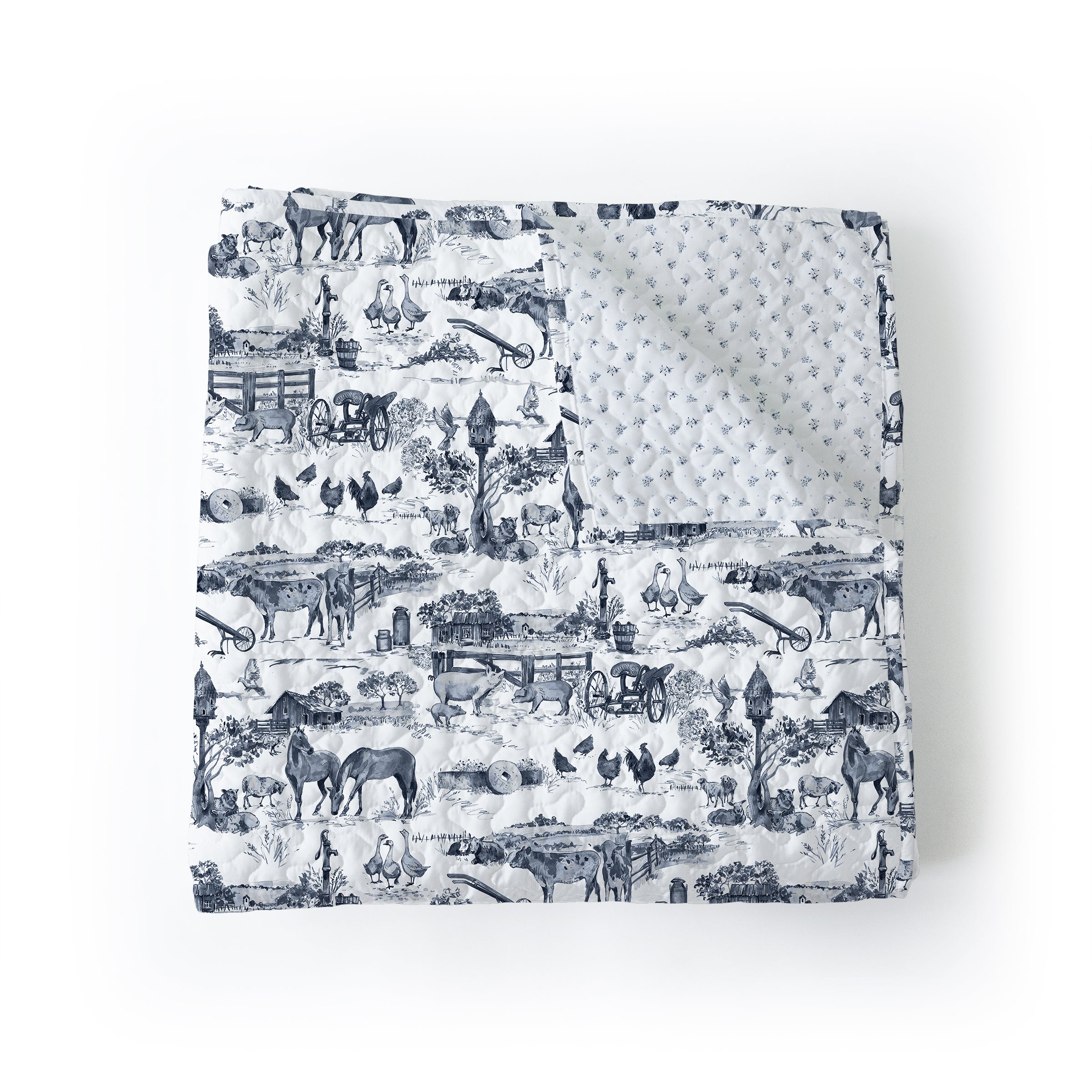 Aledo Toile Navy Baby Blanket – Ida Mae Home