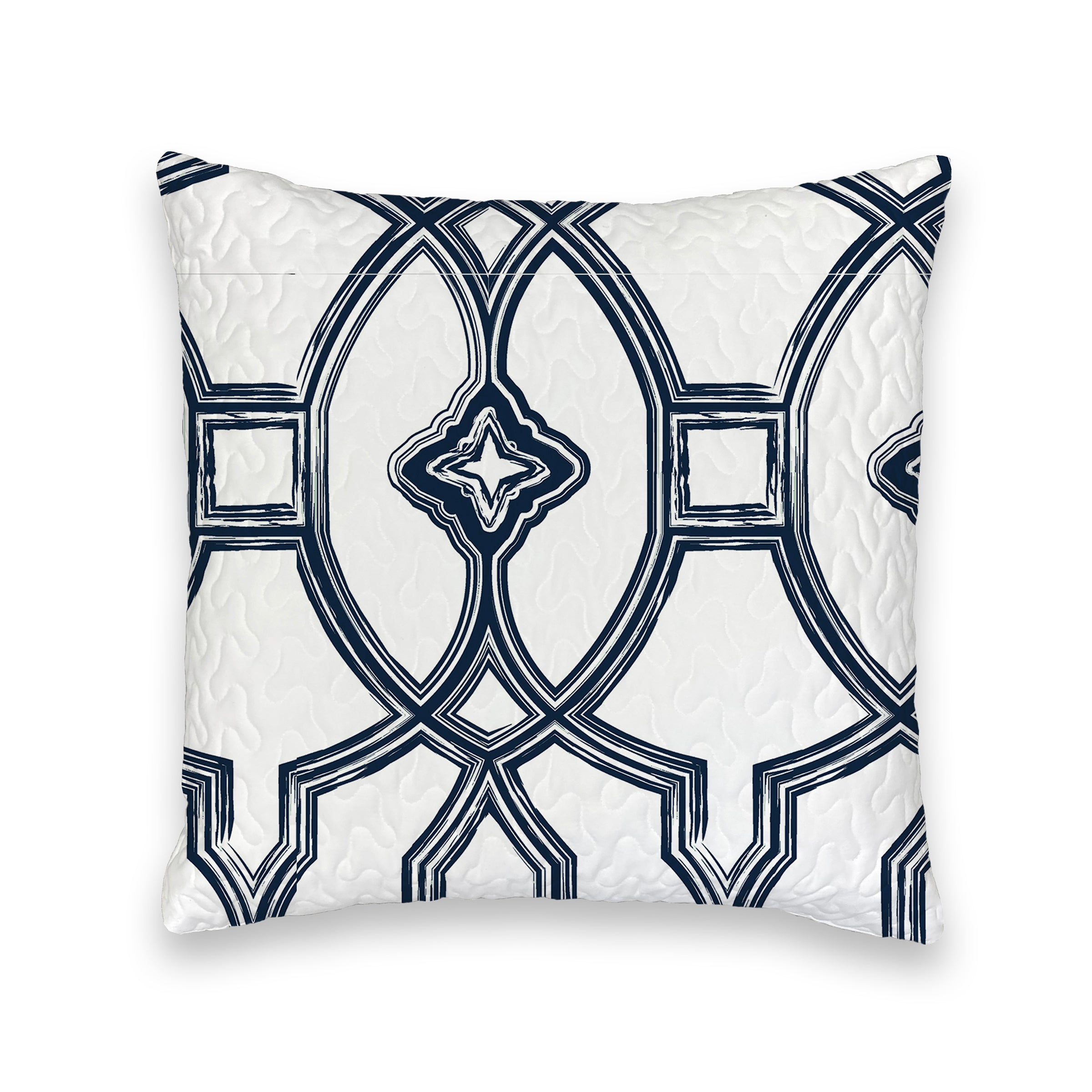 Cane Lattice Navy Quilted 20" Pillow – Ida Mae Home