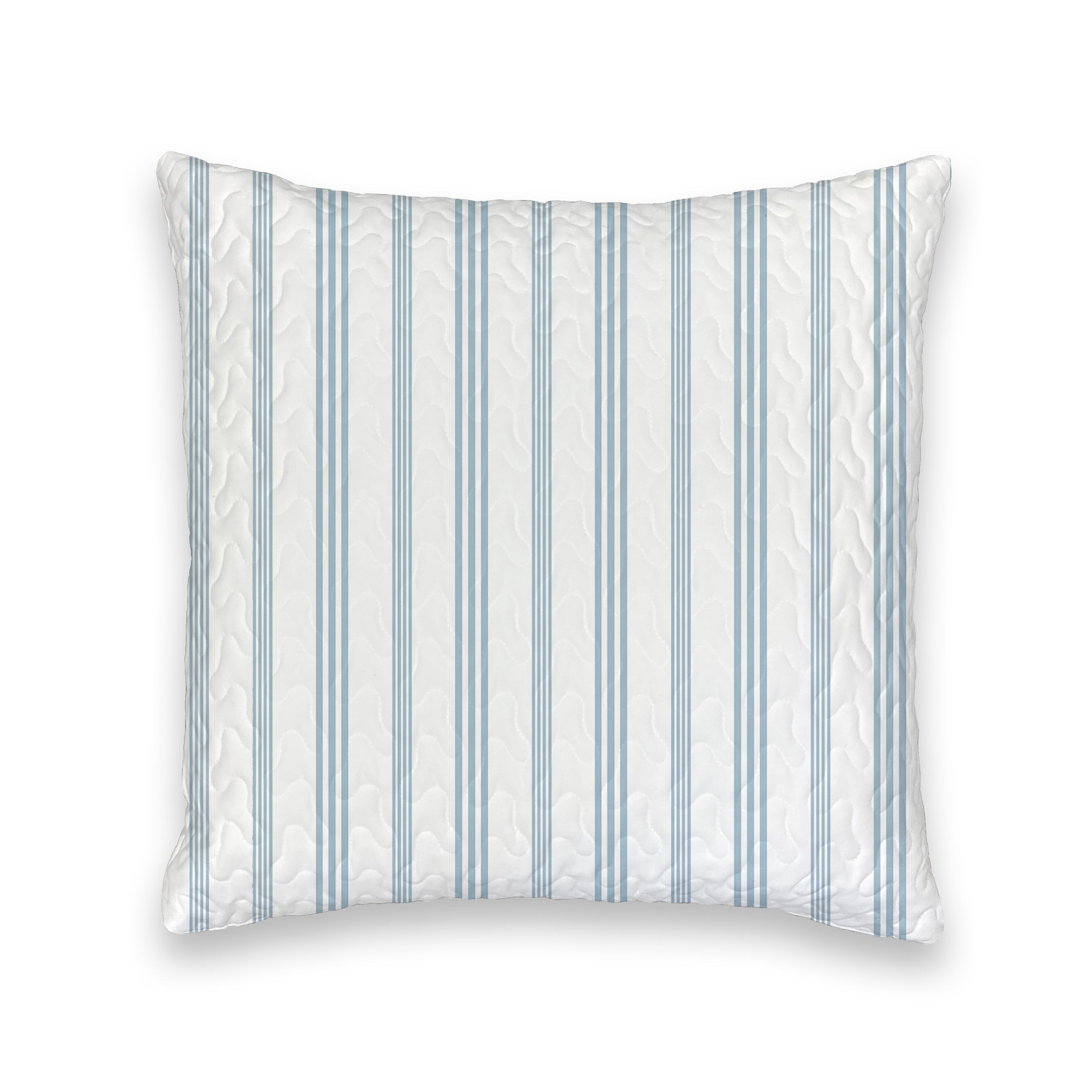 French Stripe Blue Quilted 20" Pillow – Ida Mae Home