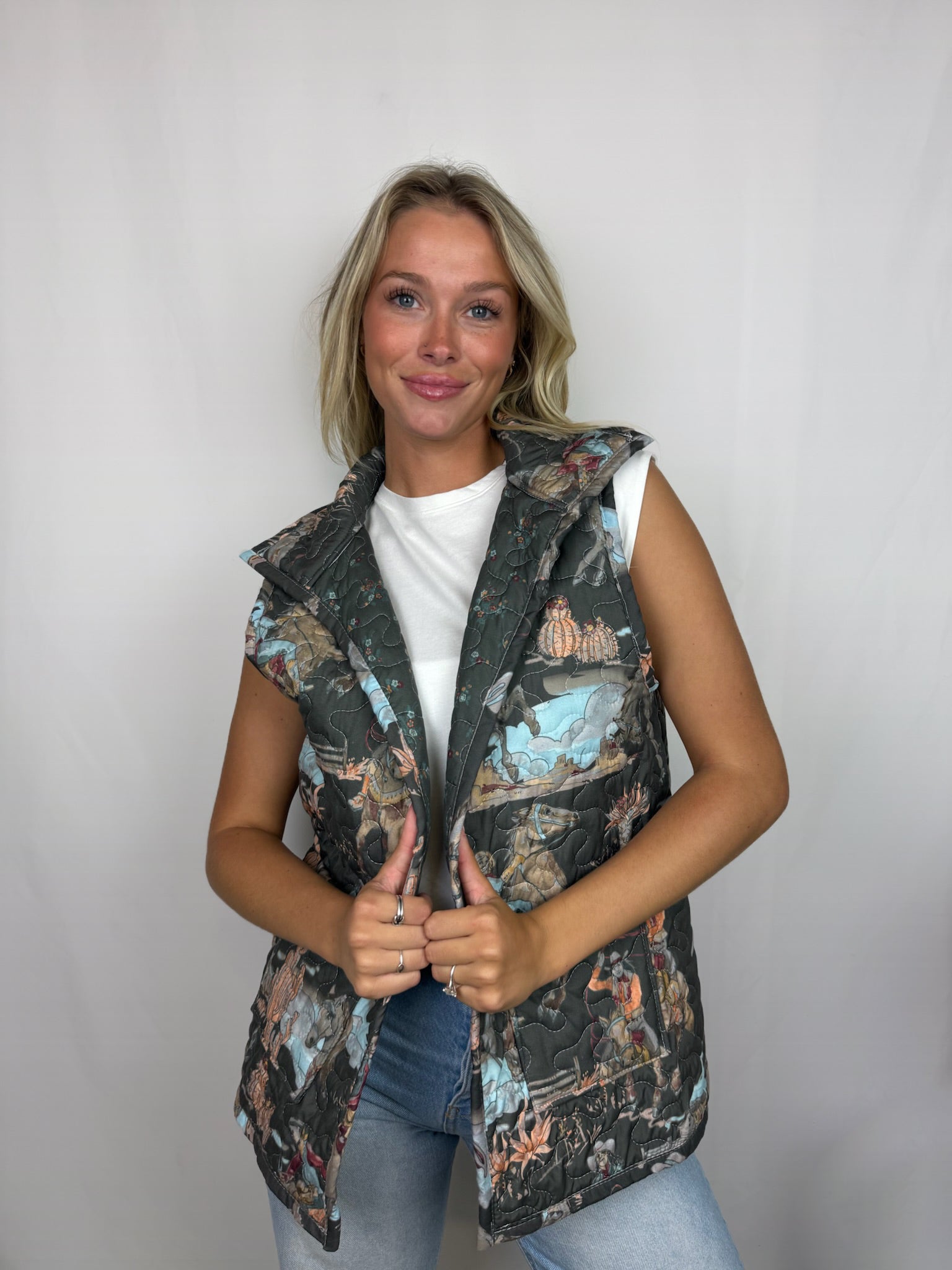 Birdie Cowgirl Charcoal Quilted Ruby Vest – Ida Mae Home