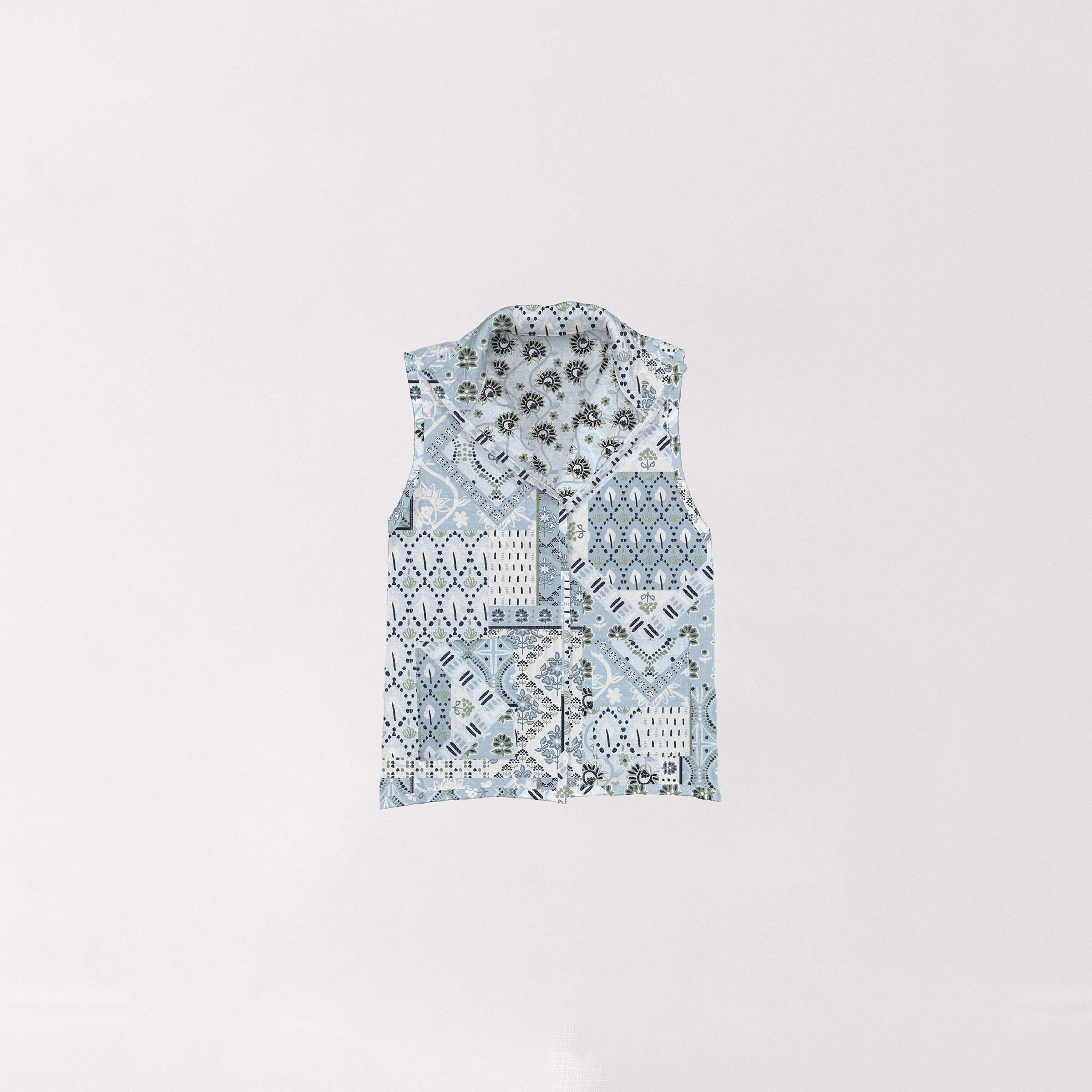 Laramie Patchwork Light Blue Quilted Ruby Vest – Ida Mae Home