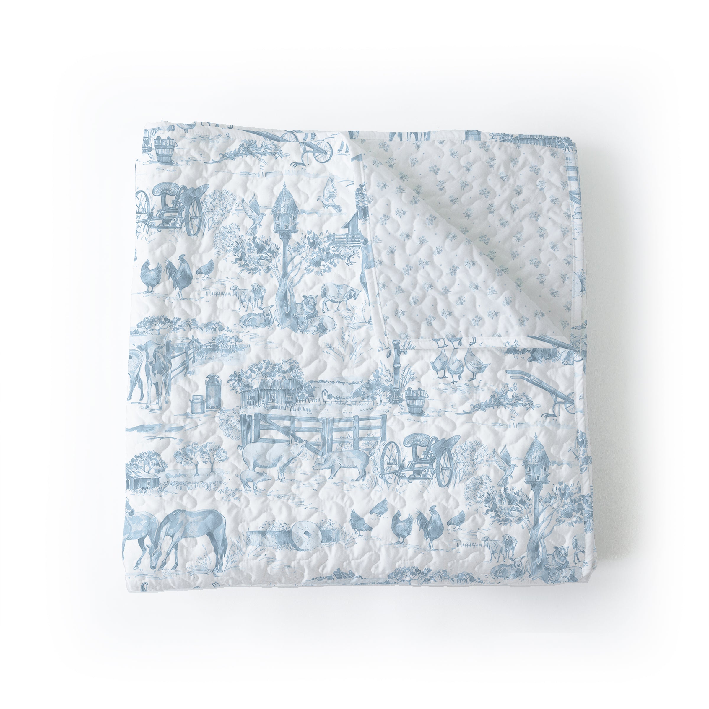 Aledo Toile Light Blue Baby Blanket – Ida Mae Home