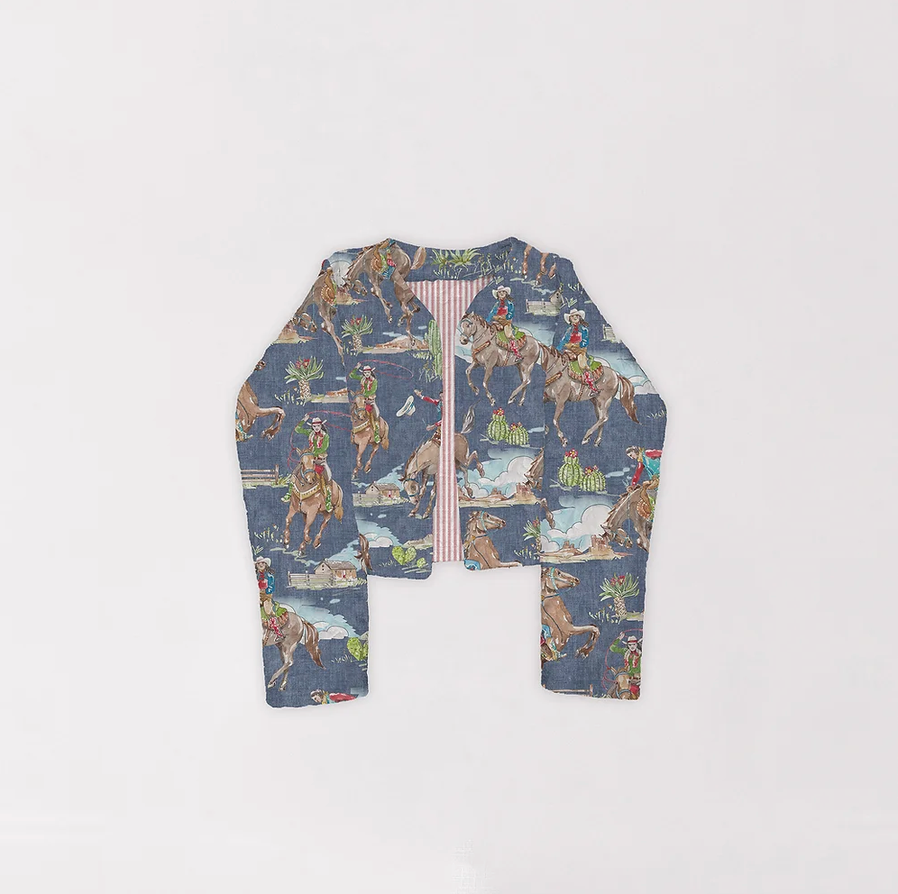 Birdie Cowgirl Chambray Cropped Quilted Jacket – Ida Mae Home
