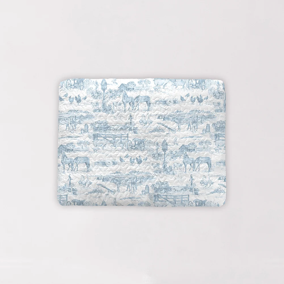 Aledo Toile Blue Quilted Pet Bed – Ida Mae Home