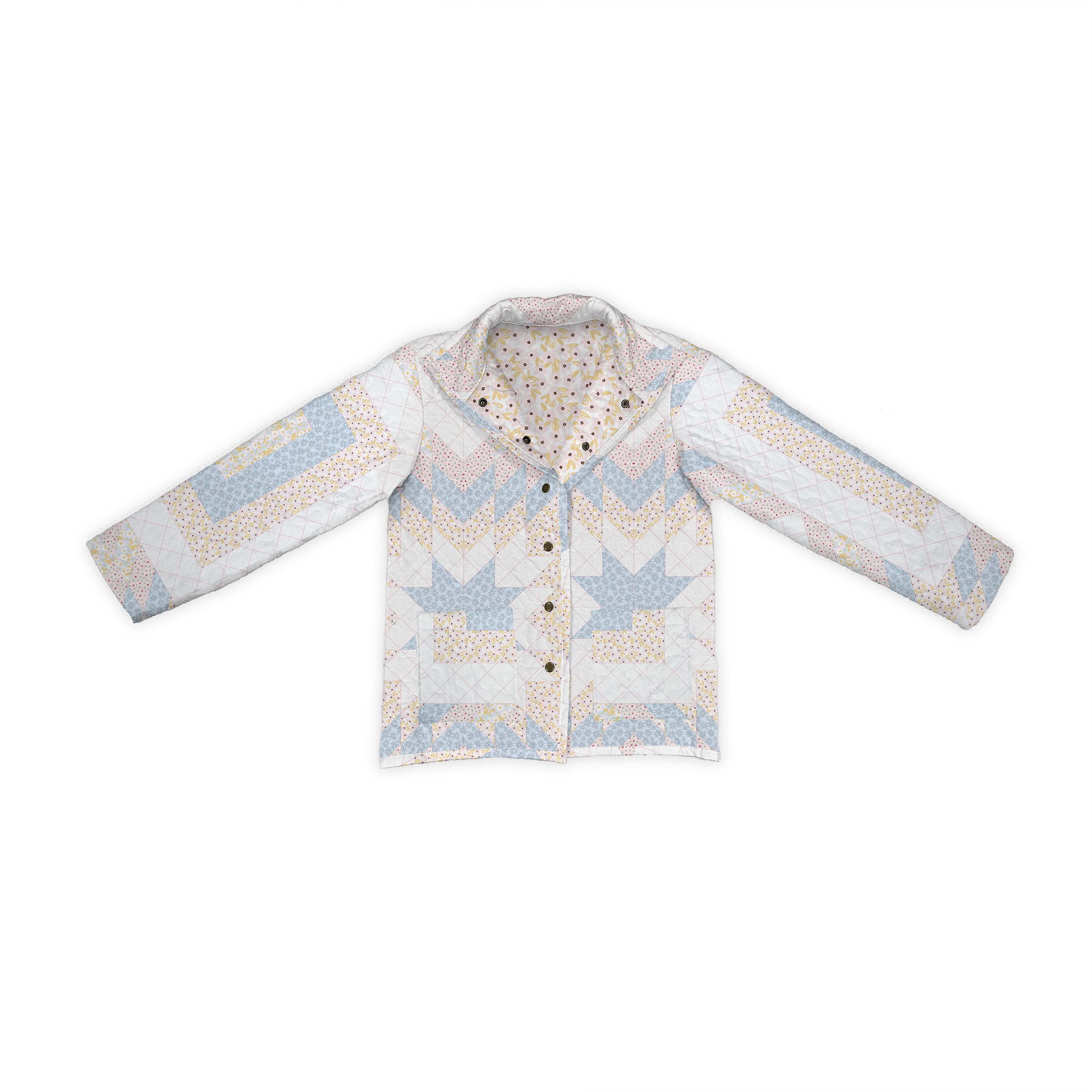 Adeline Patchwork Pastel Quilted Snap Jacket – Ida Mae Home