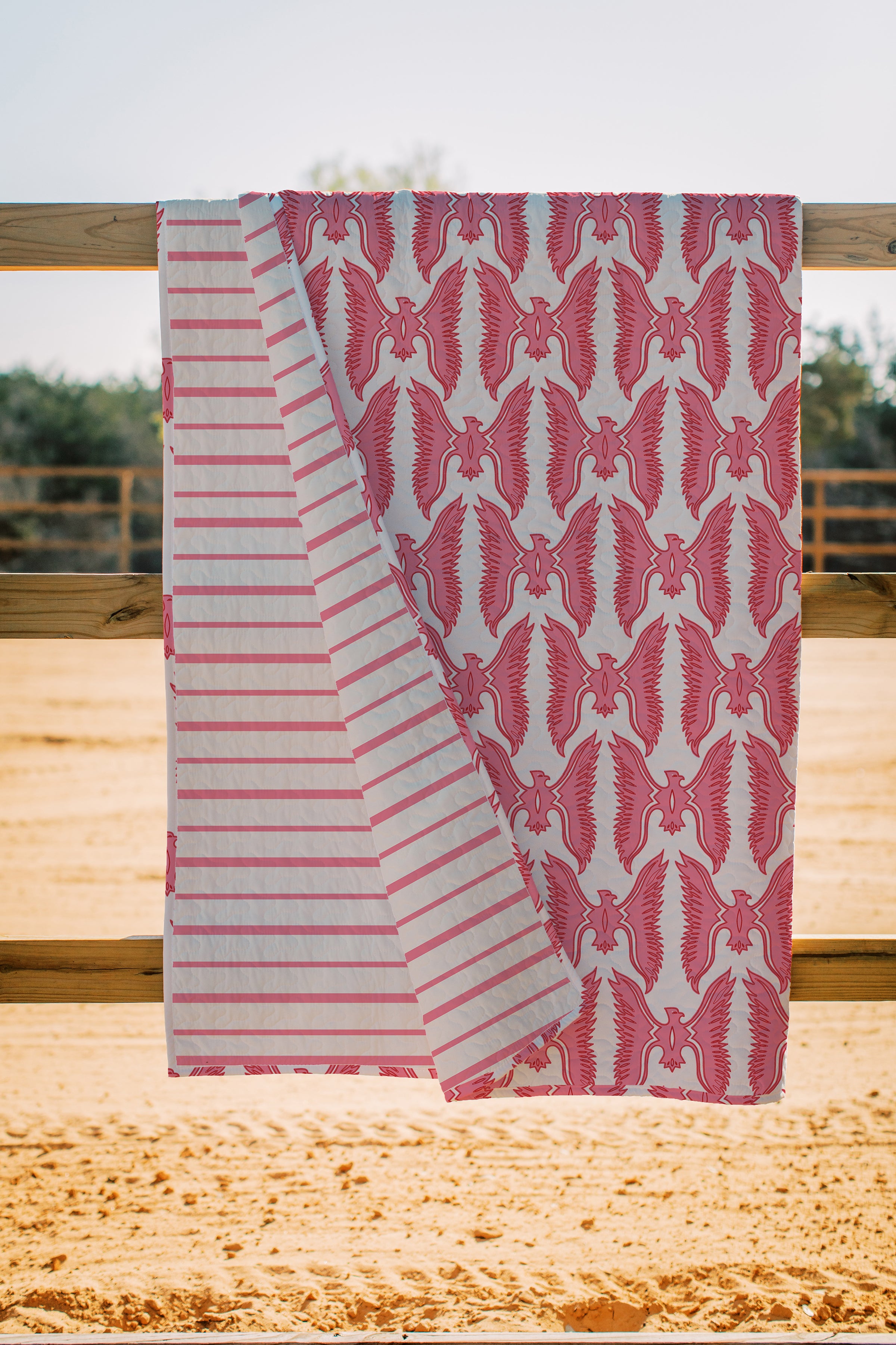 Chase Firebird Sand / Fuchsia Quilt – Ida Mae Home