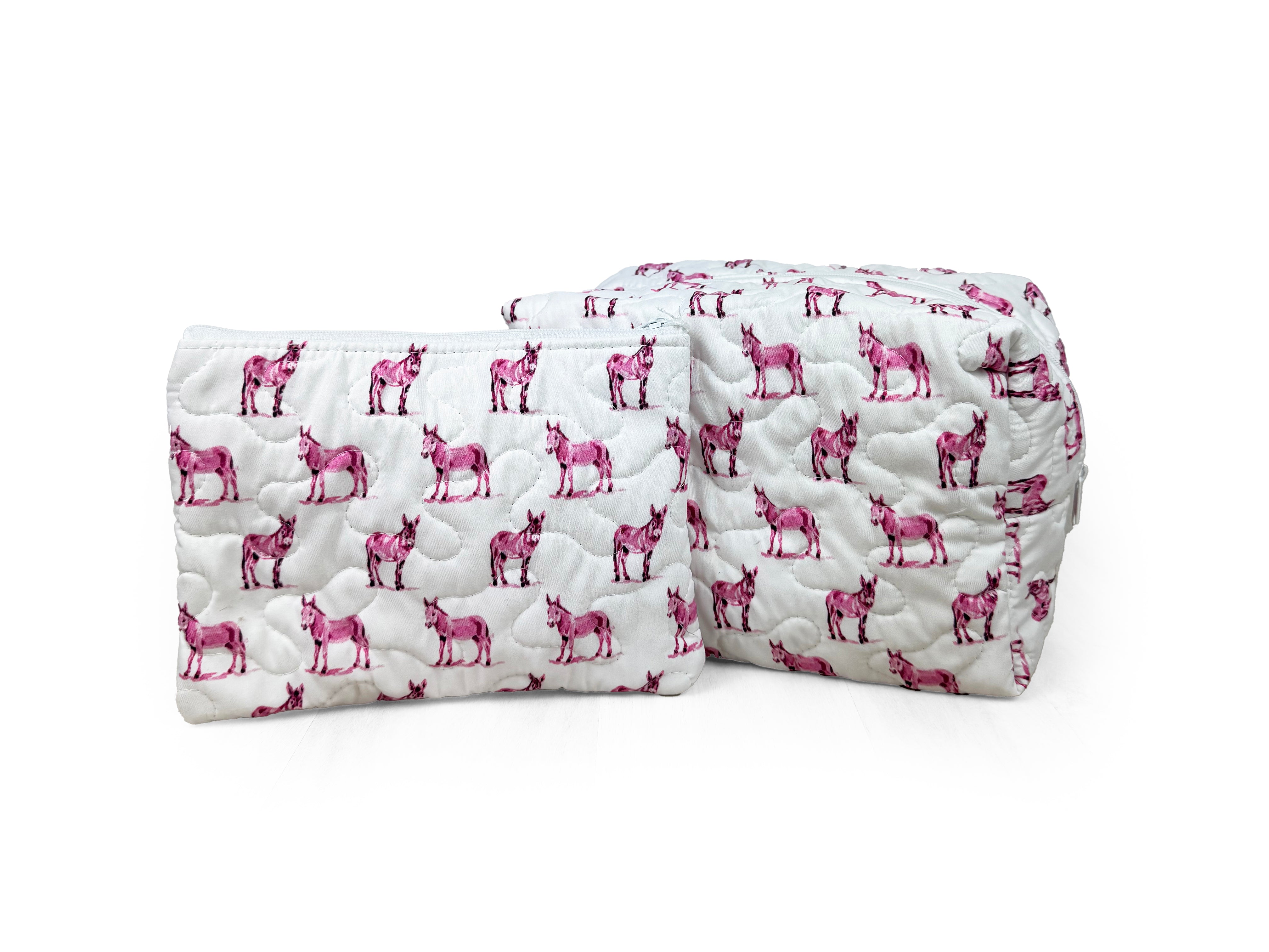Donkey Icon Fuchsia Quilted Makeup Bag – Ida Mae Home