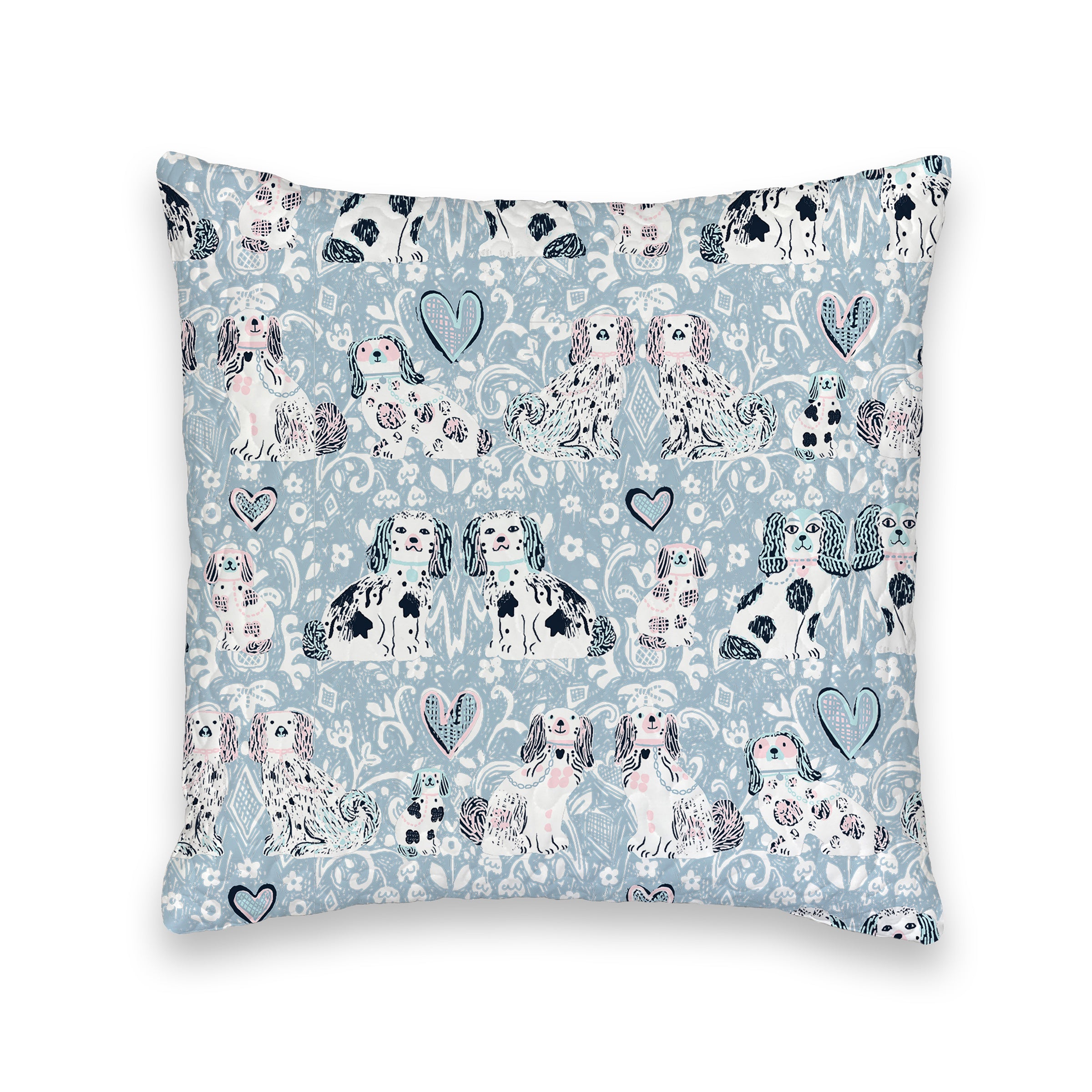 Foo Dogs Blue Quilted 20" Pillow – Ida Mae Home