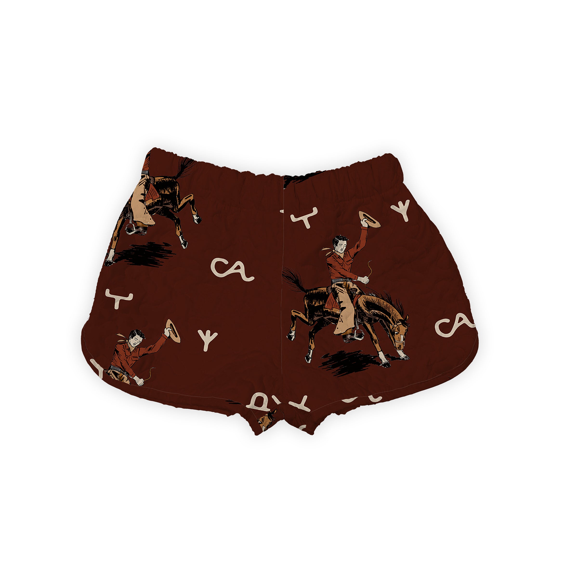 Lazy J Maroon Quilted Scallop Shorts *Web Exclusive* – Ida Mae Home