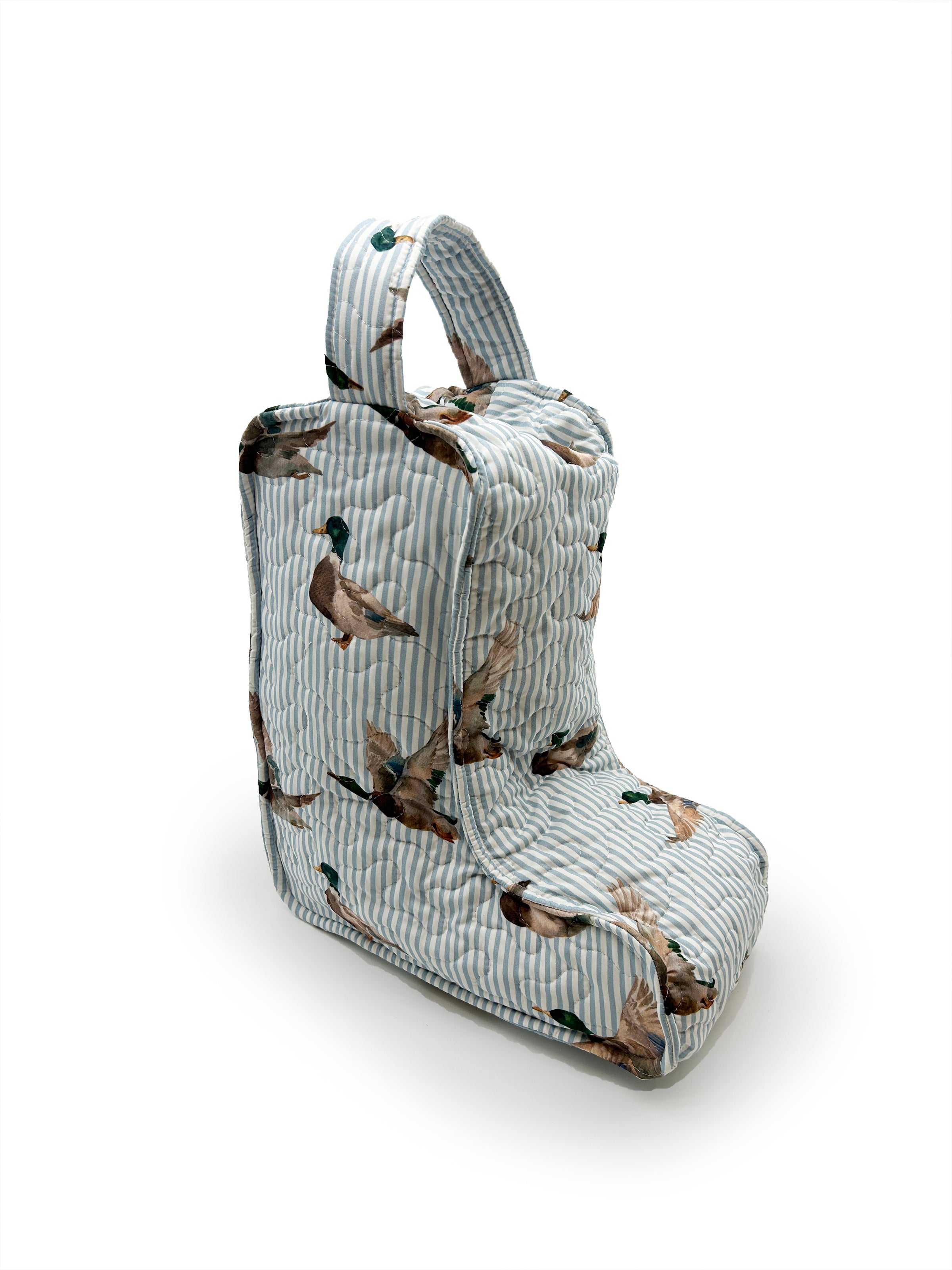 Mallory Ducks Blue Quilted Boot Bag – Ida Mae Home