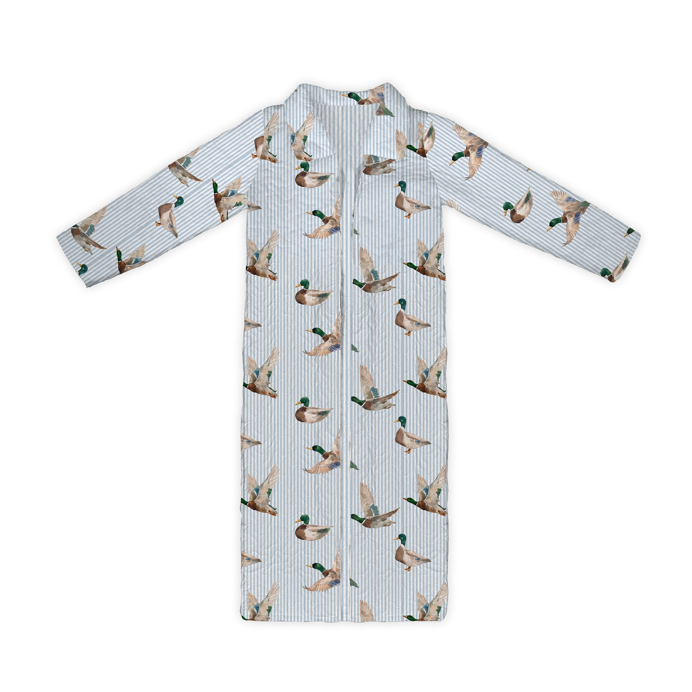 Mallory Ducks Blue Quilted Maxi Coat *Web Exclusive* – Ida Mae Home