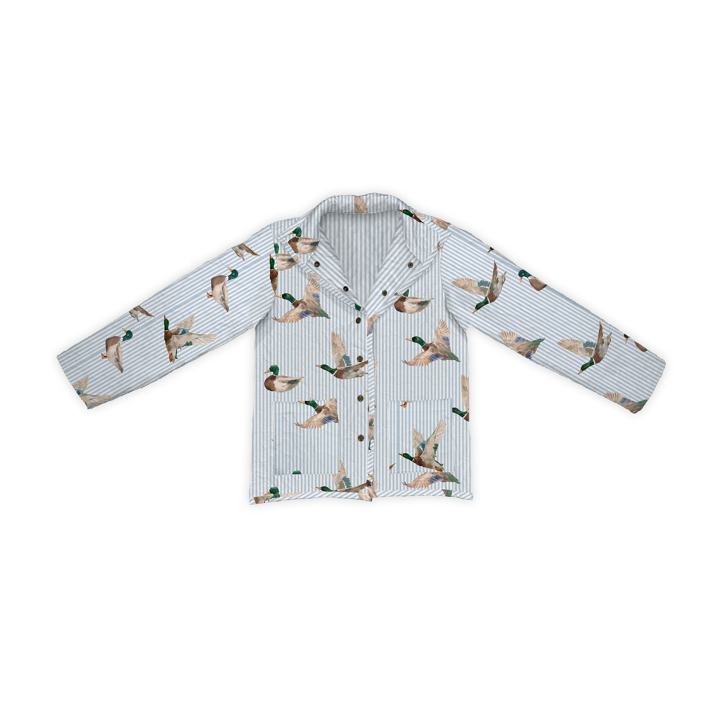 Mallory Ducks Blue Quilted Snap Jacket – Ida Mae Home