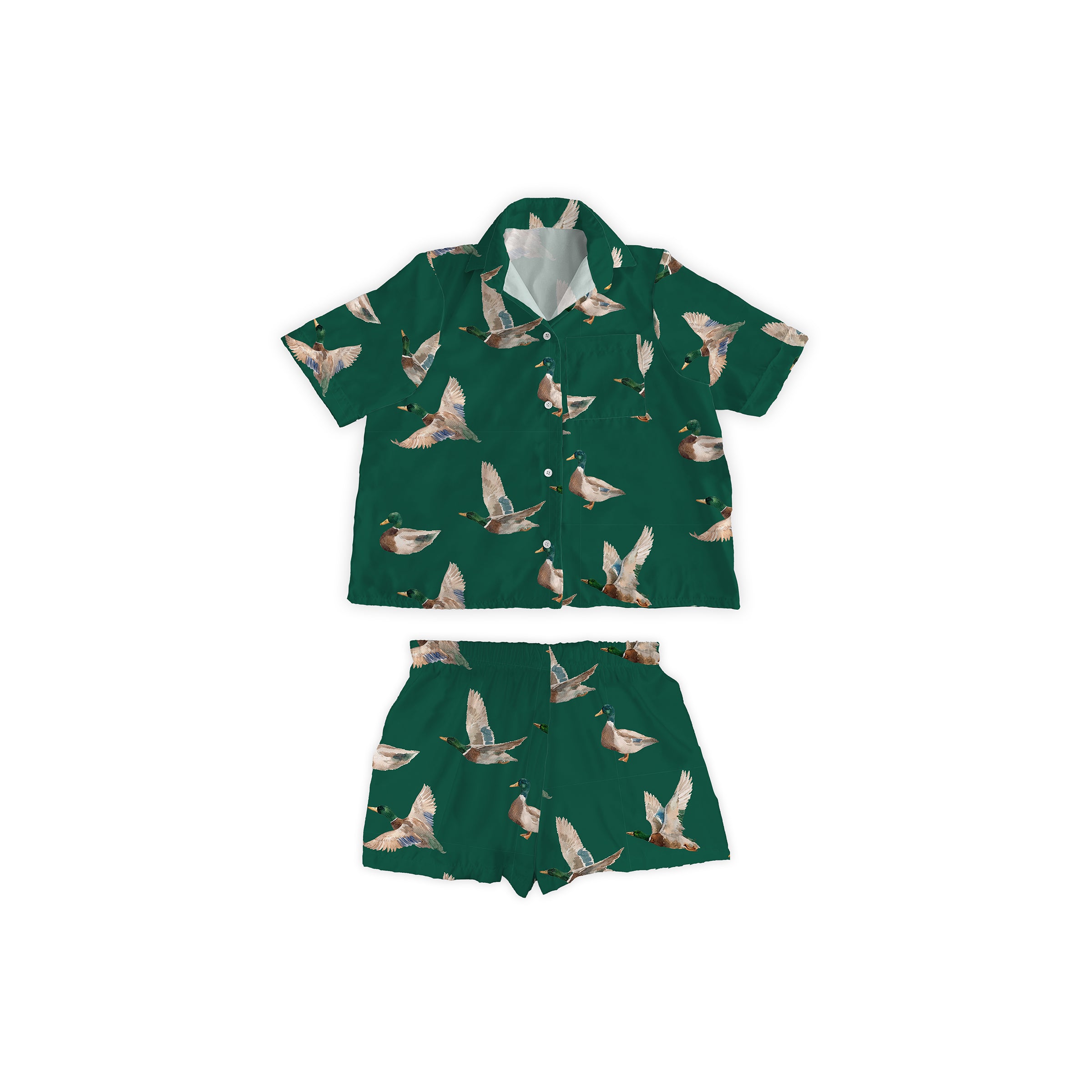Mallory Ducks Green Shorty Pajama Set – Ida Mae Home