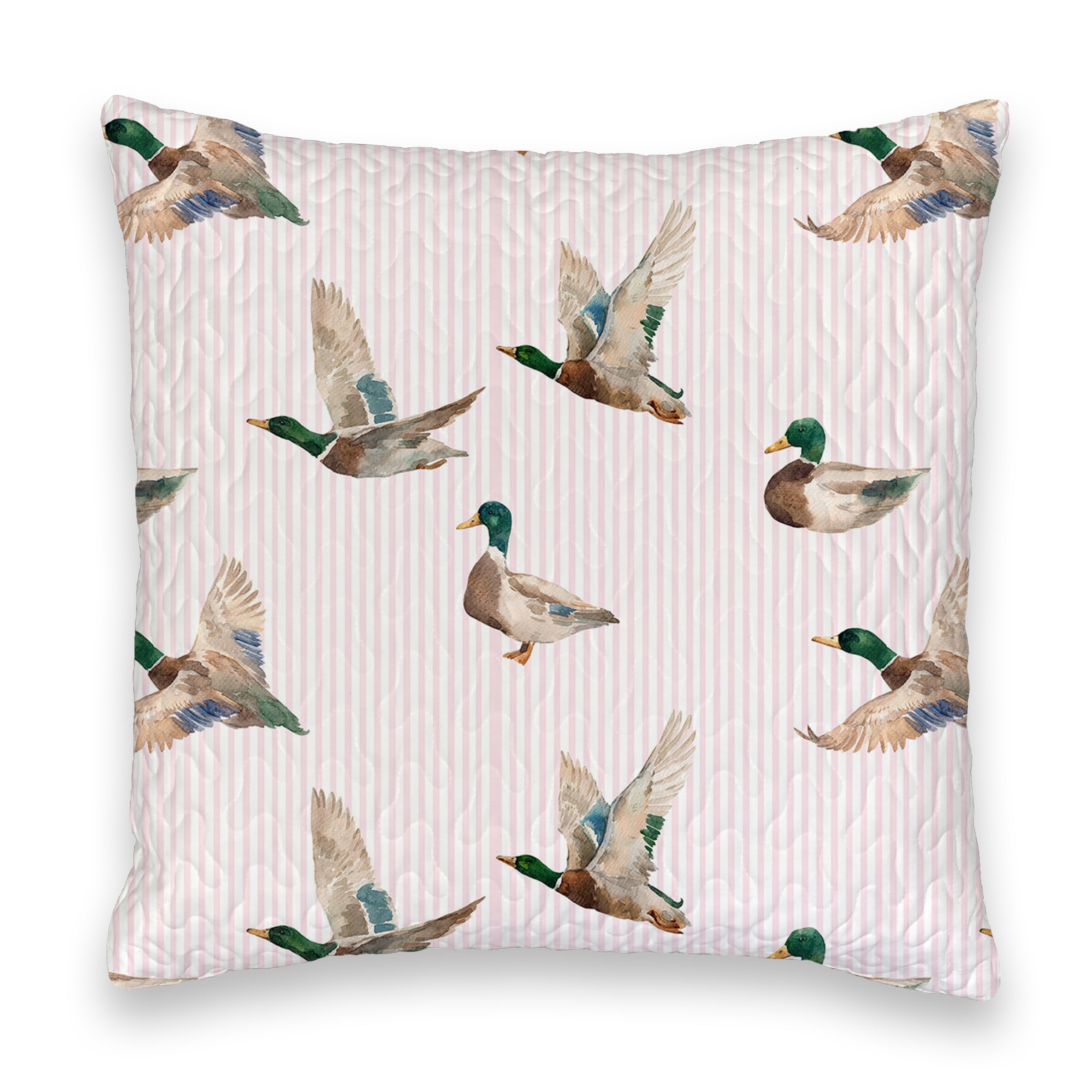 Mallory Ducks Pink Quilted 20" Pillow – Ida Mae Home