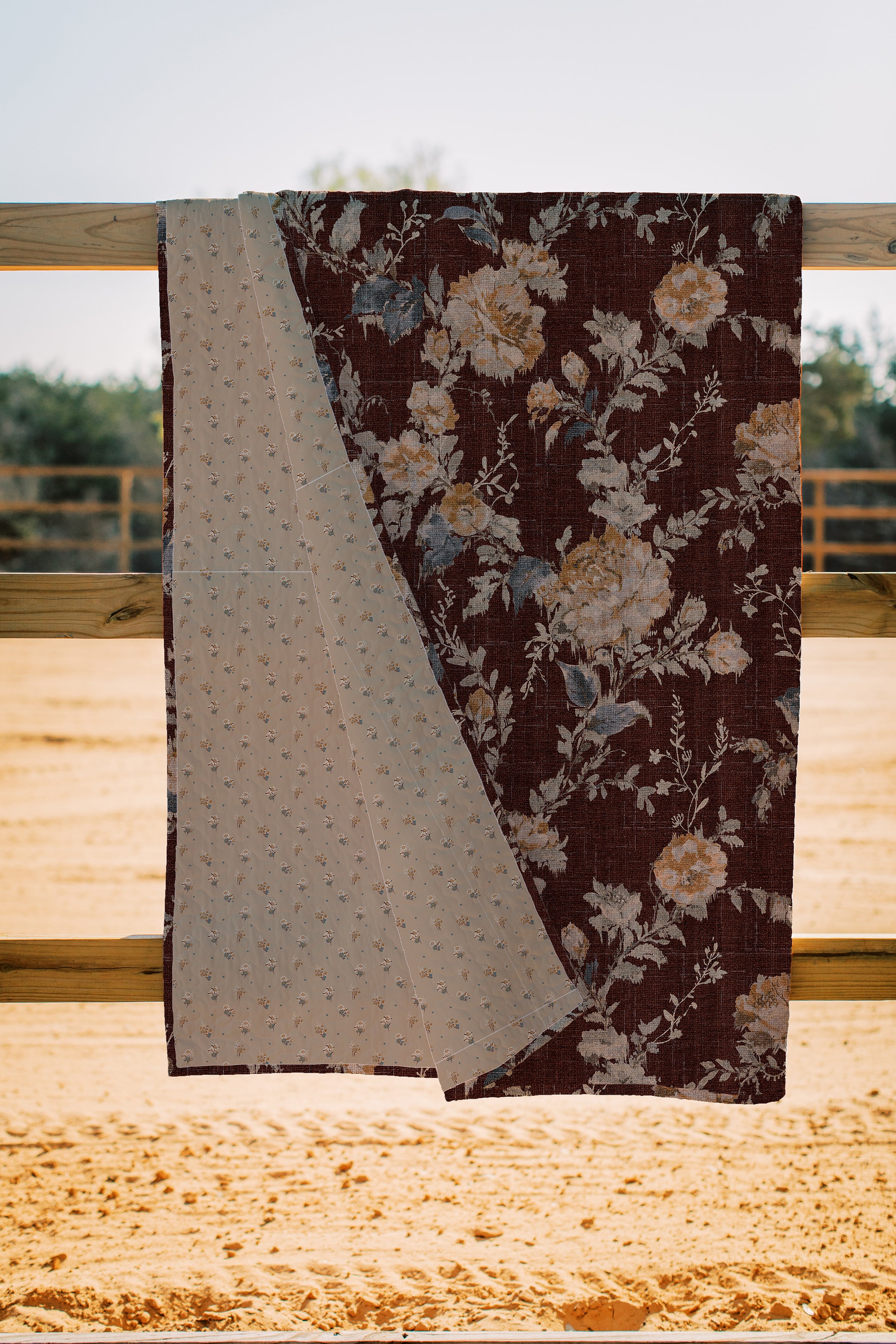 Natalie Floral Maroon Quilt – Ida Mae Home
