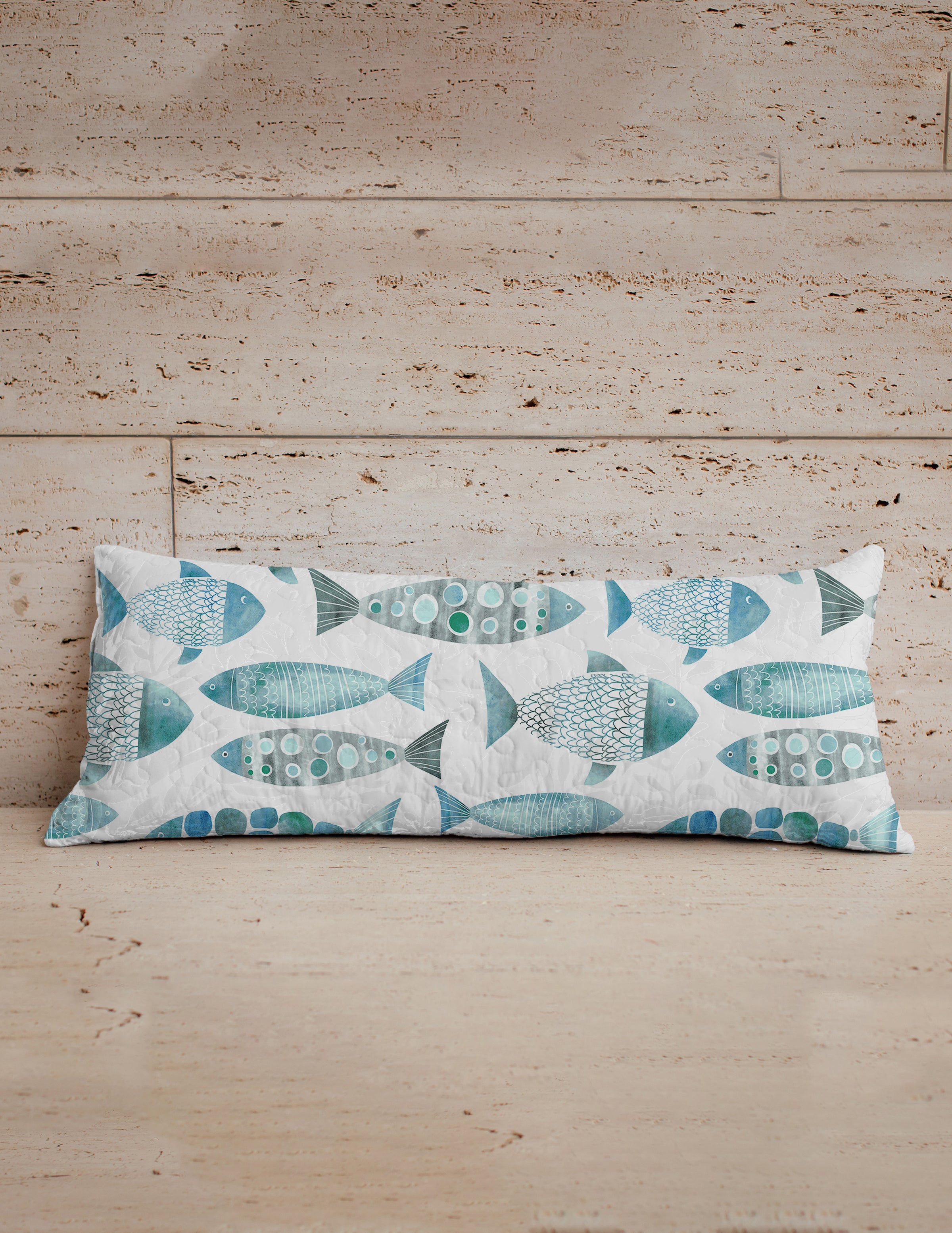 Noma Fish Quilted Oblong 14" x33" Pillow – Ida Mae Home